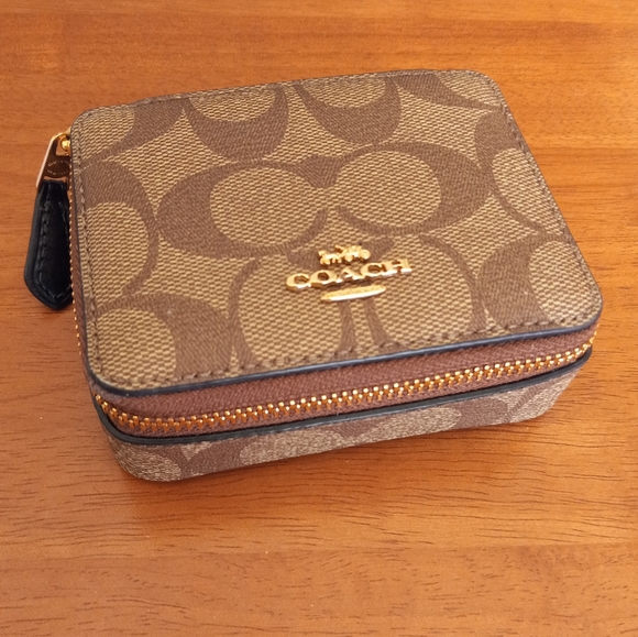 Coach | Bags | Coach Signature Weekly Pill Box Khaki | Poshmark